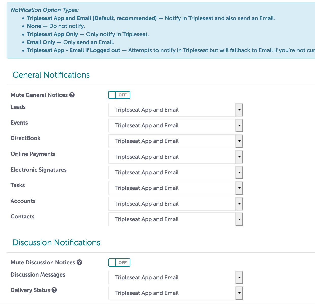 How to adjust email notifications – Tripleseat Support