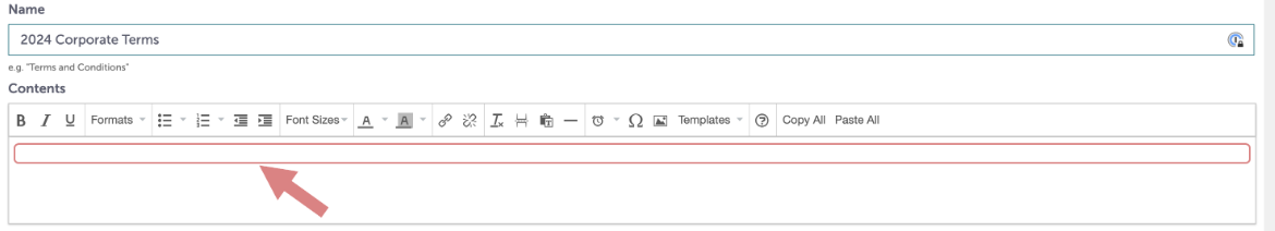 Adding/Creating a New Content Template – Tripleseat Support
