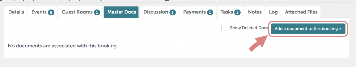 Adding and removing Events from Booking Documents – Tripleseat Support