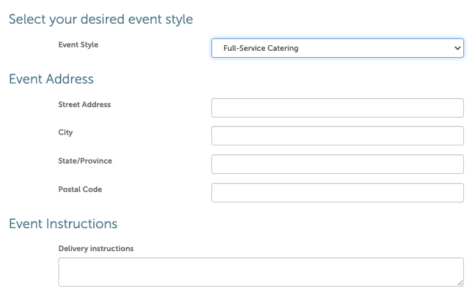 What fields appear on my lead form for Event Styles? – Tripleseat Support