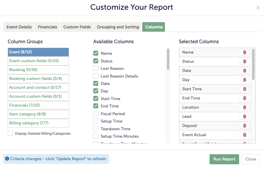 How to build a Definite Date Report – Tripleseat Support