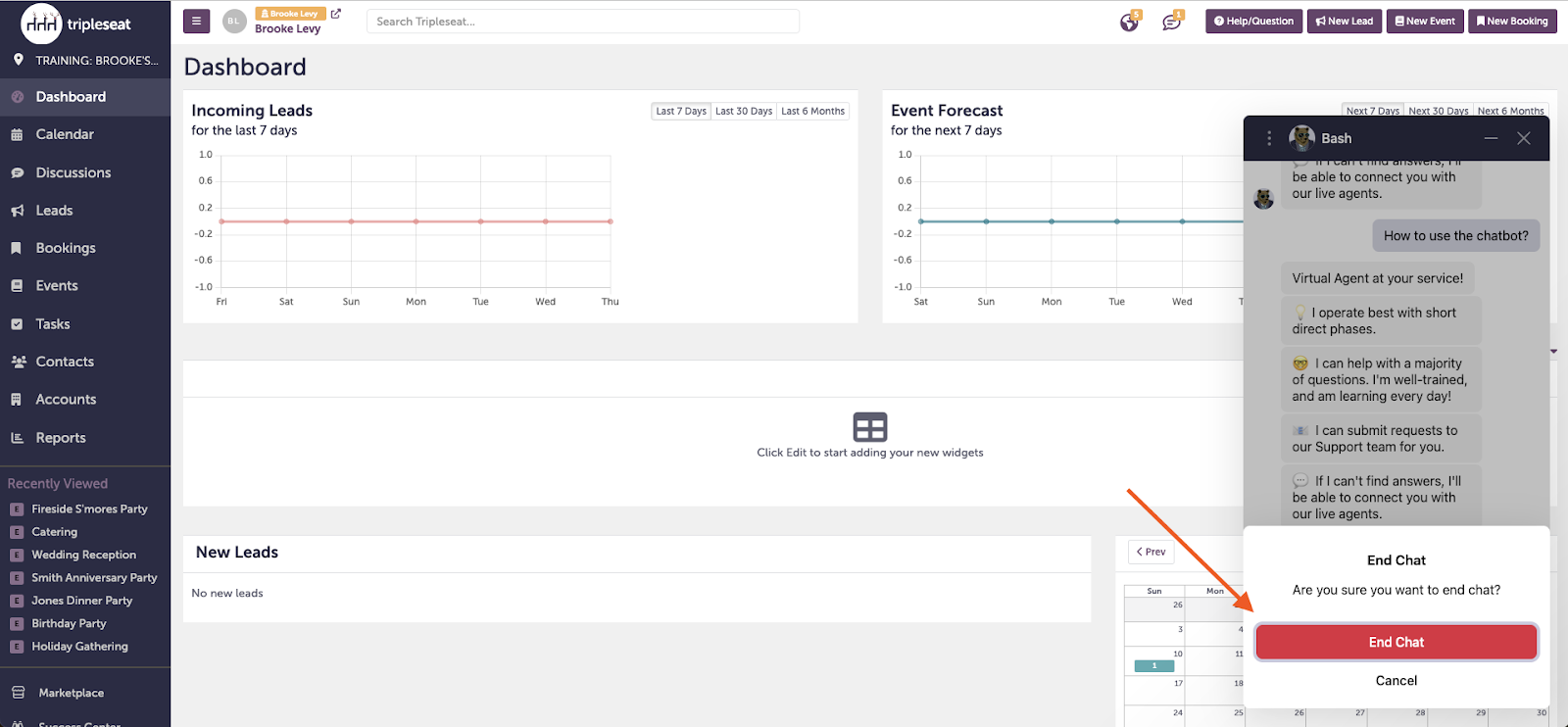 How to Close Out a Chat – Tripleseat Support