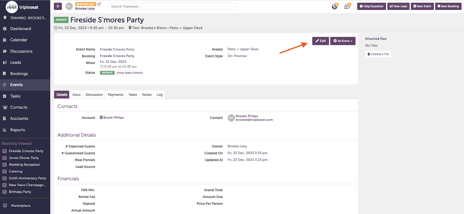 Adding a Second Contact to an Event – Tripleseat Support