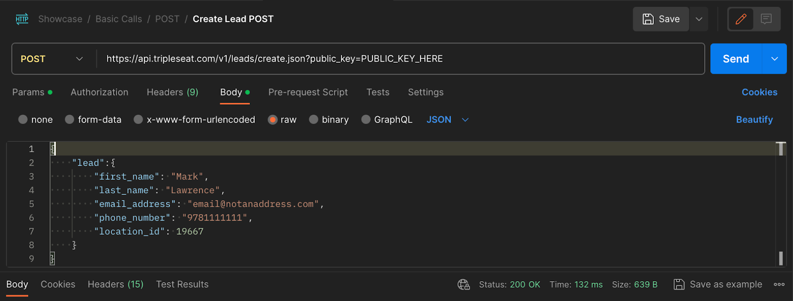 API | Leads Endpoint – Tripleseat Support