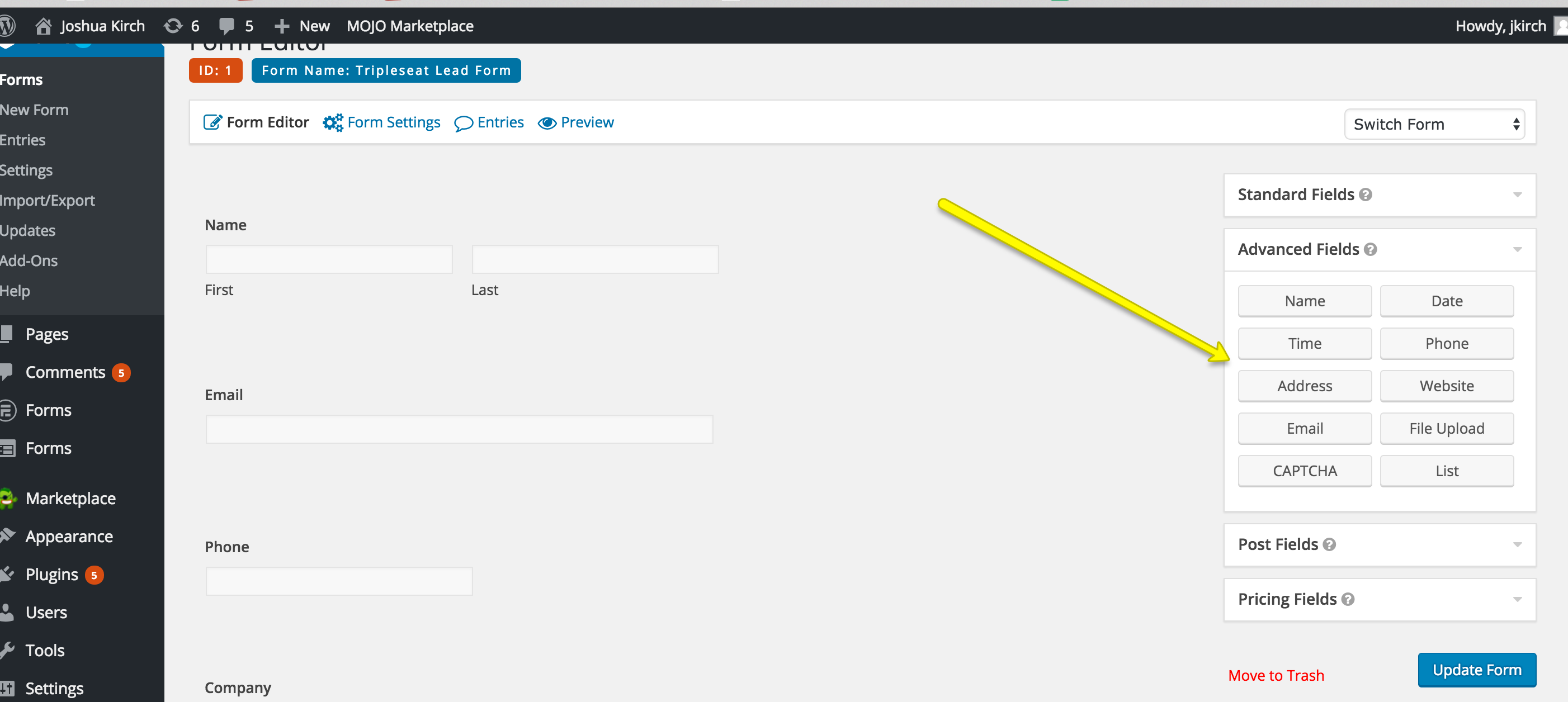 Using the API Lead Form with Gravity Forms in Wordpress – Tripleseat Support