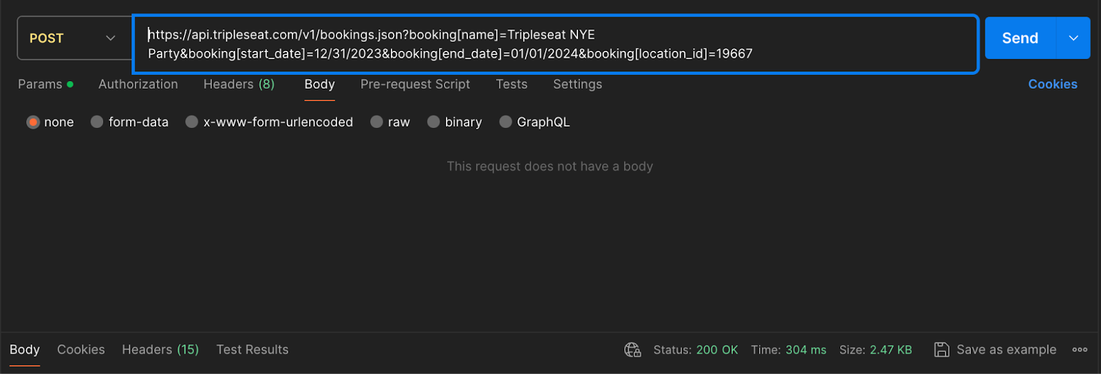 API | Bookings Endpoint – Tripleseat Support API | Bookings Endpoint – Tripleseat Support