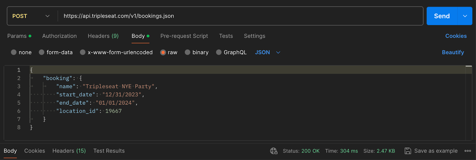 API | Bookings Endpoint – Tripleseat Support API | Bookings Endpoint – Tripleseat Support