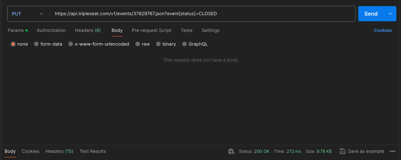 API | Events Endpoint – Tripleseat Support