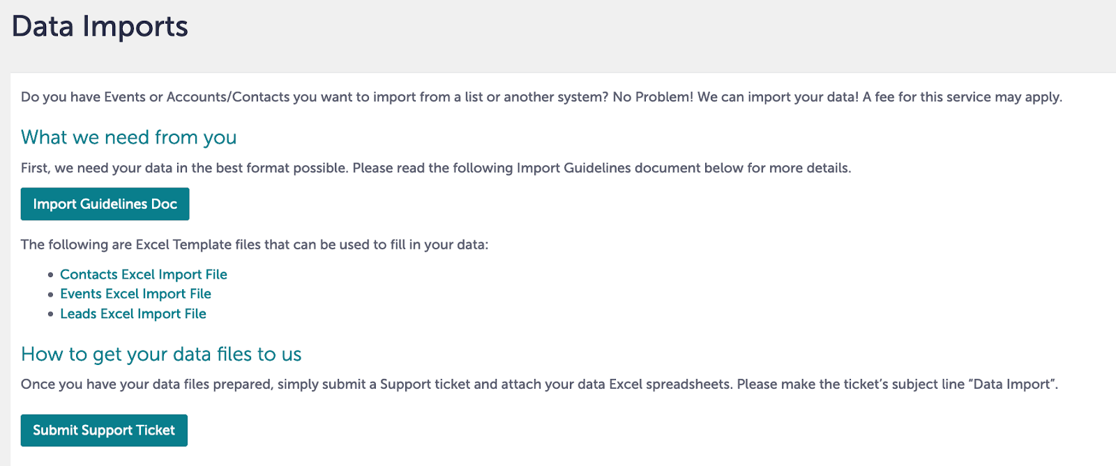 Data Imports | Overview – Tripleseat Support