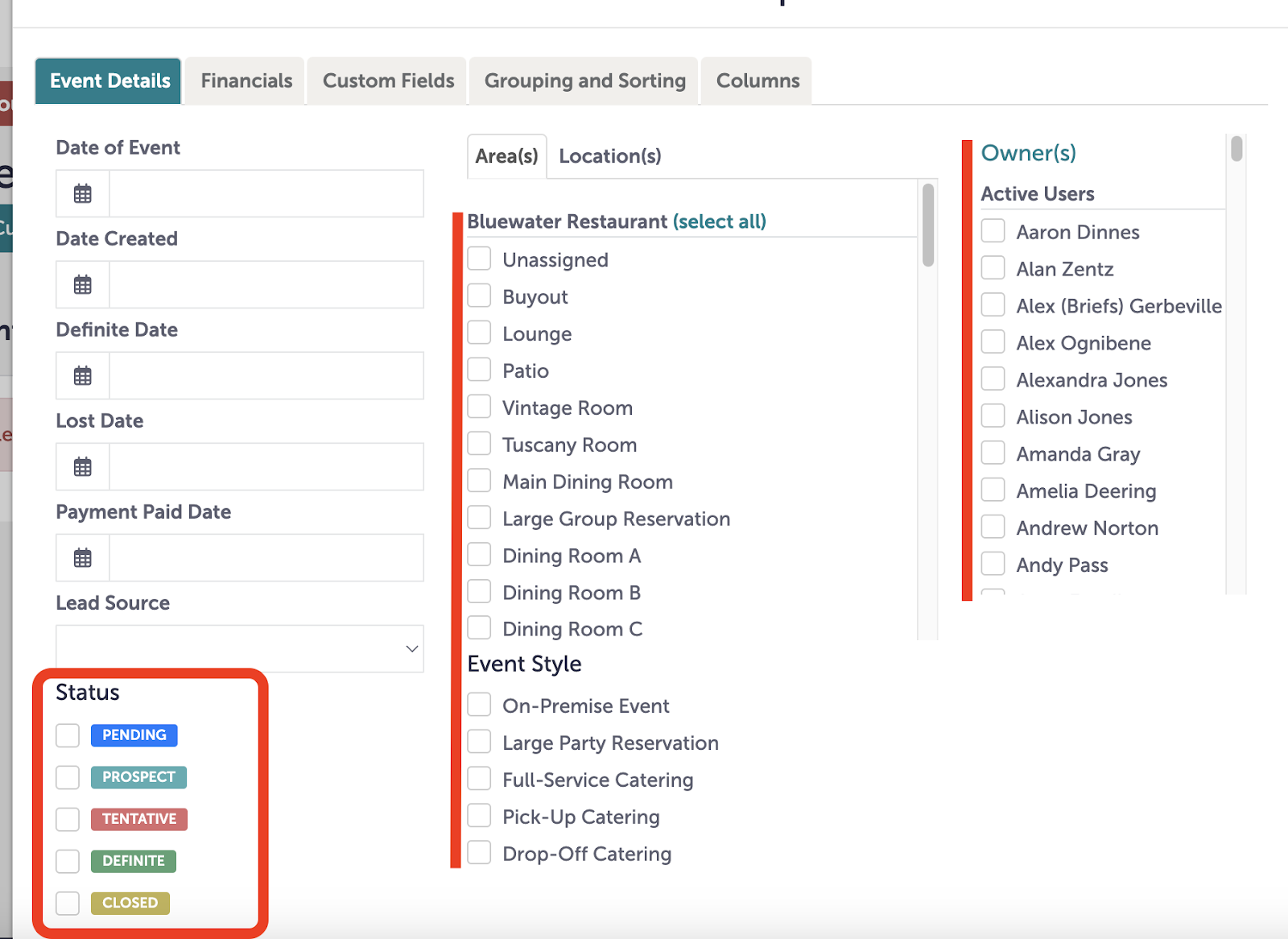 Customizing an Event Details Report – Tripleseat Support