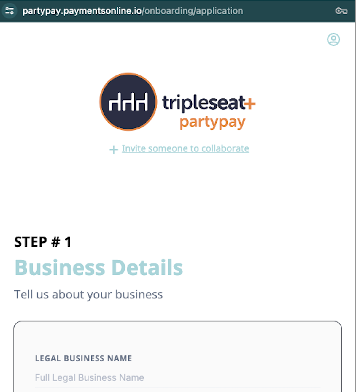 Inviting a Collaborator for PartyPay Application – Tripleseat Support