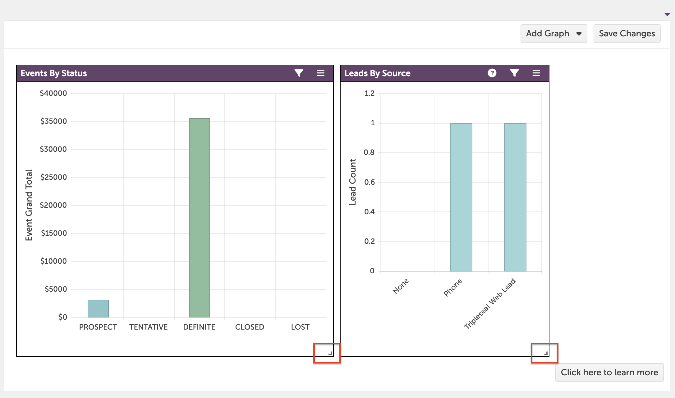 How to Enable Reporting Widgets on the Dashboard – Tripleseat Support