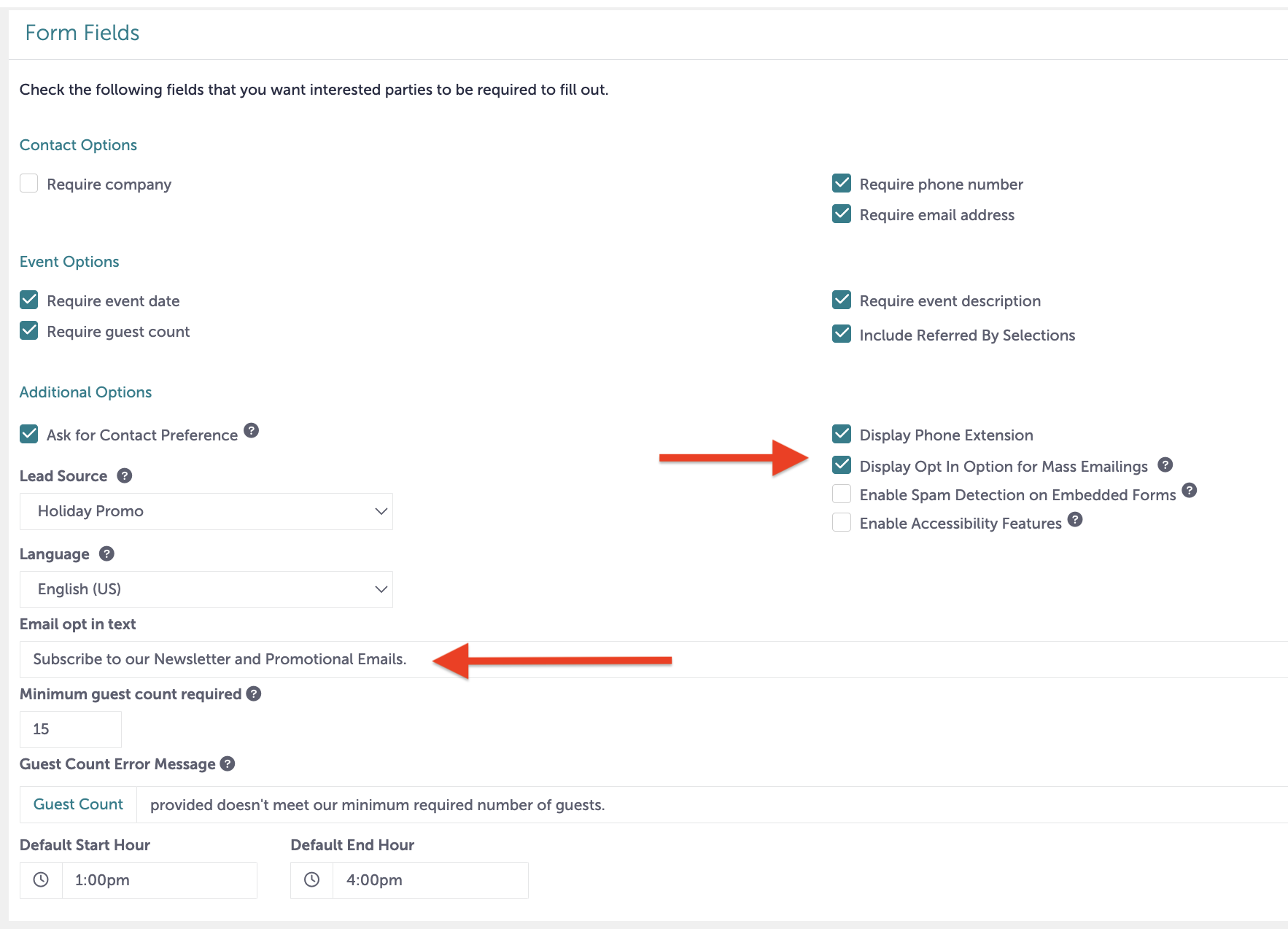 How to update lead form to include the Opt In field – Tripleseat Support
