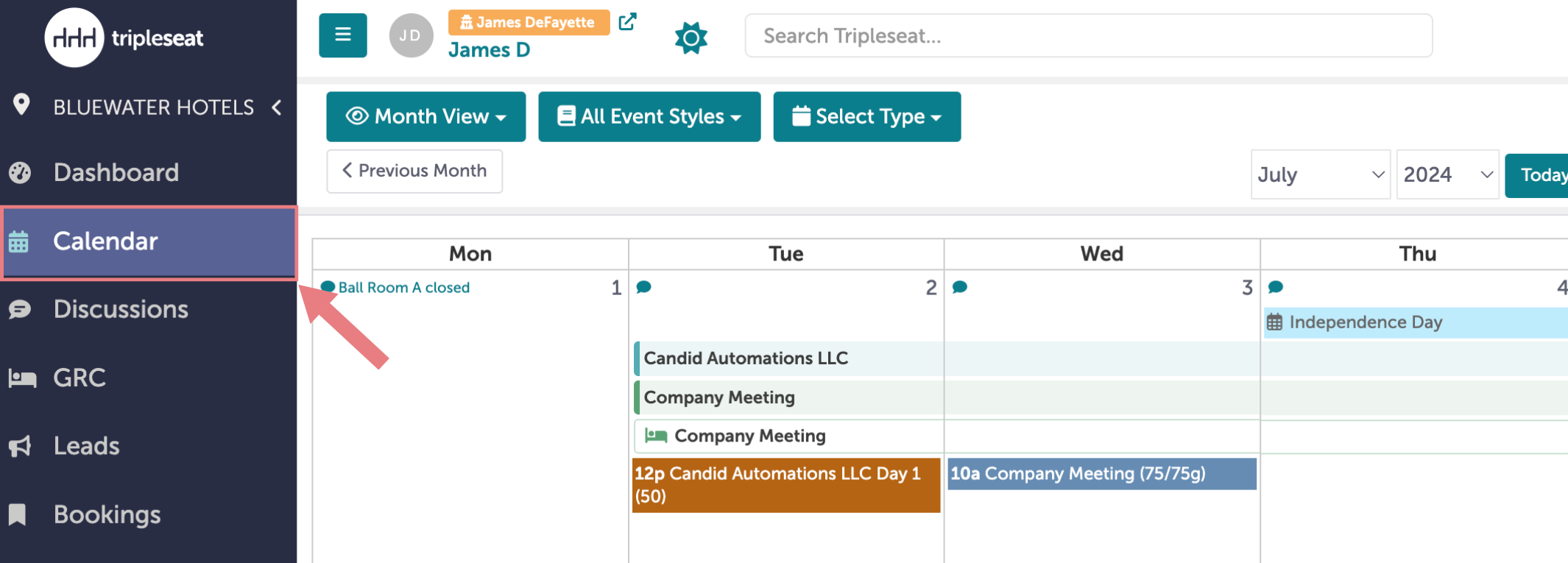 Tripleseat for Hotels Calendar – Tripleseat Support