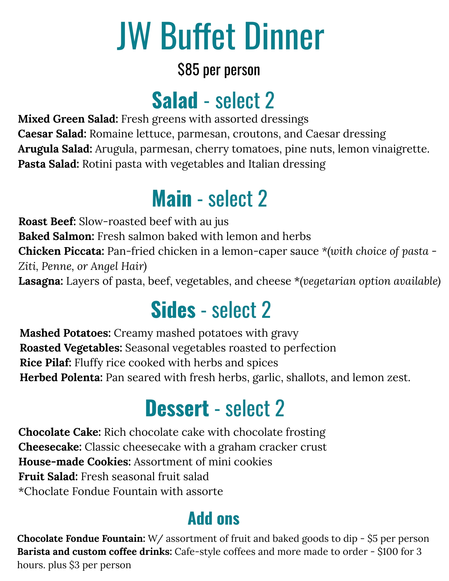 Dinner Package Menu – Tripleseat Support