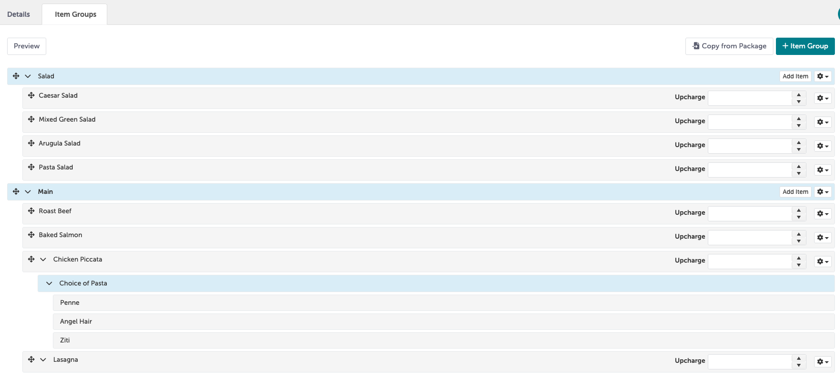 Dinner Package Menu – Tripleseat Support