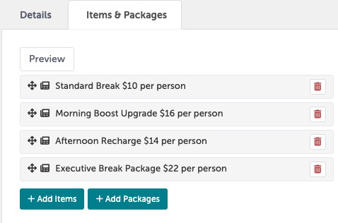 Break Menu – Tripleseat Support