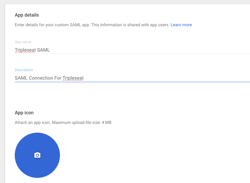 Google | Details for SAML set-up – Tripleseat Support